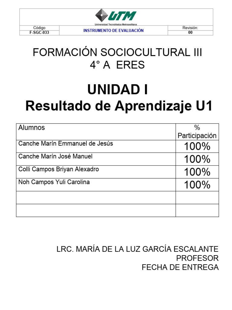 RAU1 U1 Canché Canché Collí Noh | PDF | Evaluación | Business