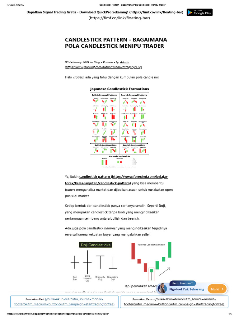 Candlestick Pattern - Bagaimana Pola Candlestick Menipu Trader | PDF