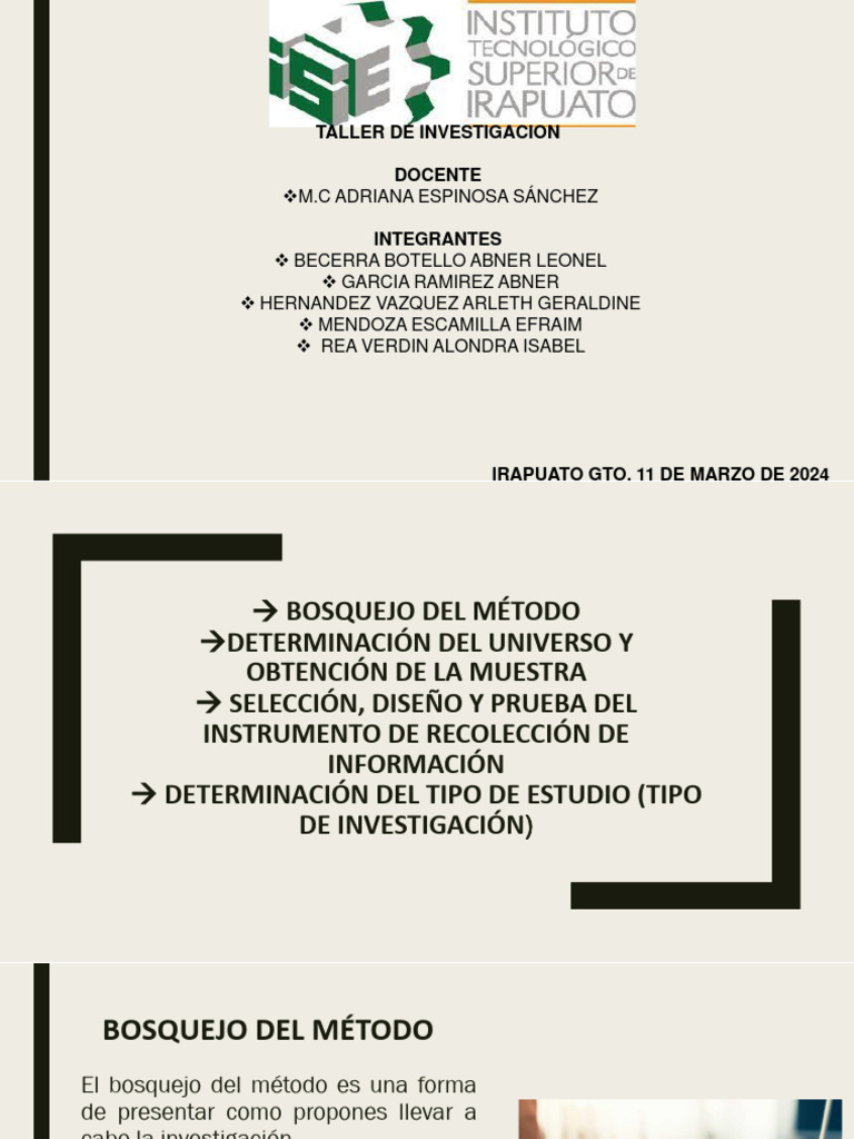 Bosquejo del Método de Investigación | PDF | Muestreo (Estadísticas ...