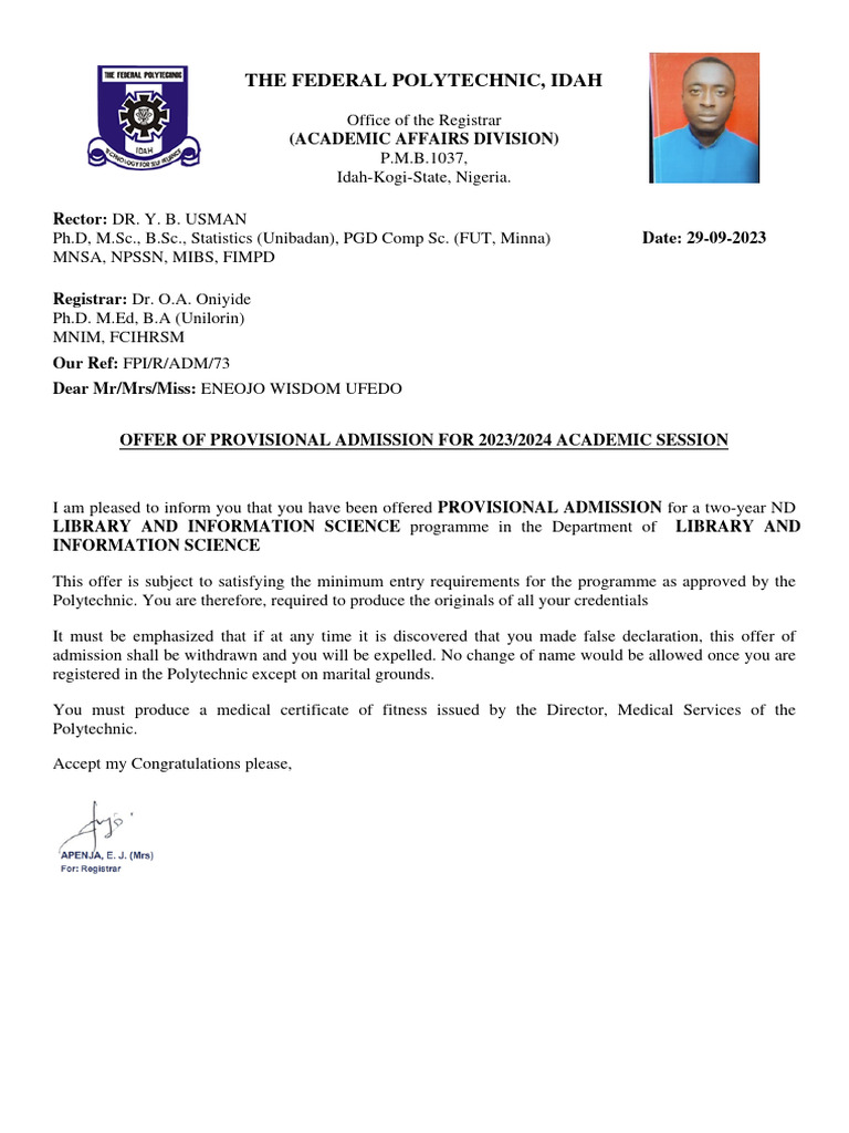 The Federal Polytechnic, Idah | PDF | Educational Stages | Vocational ...