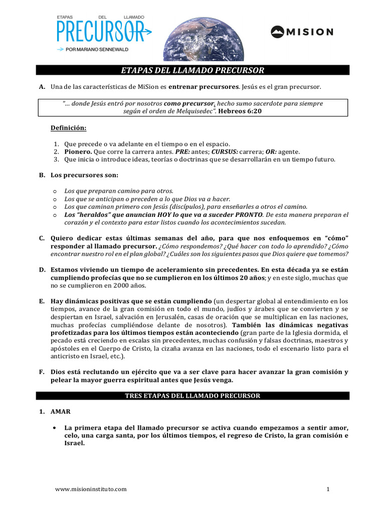 Etapas Del Llamado Precursor (Color) | PDF | Amor | Evangelio de Mateo