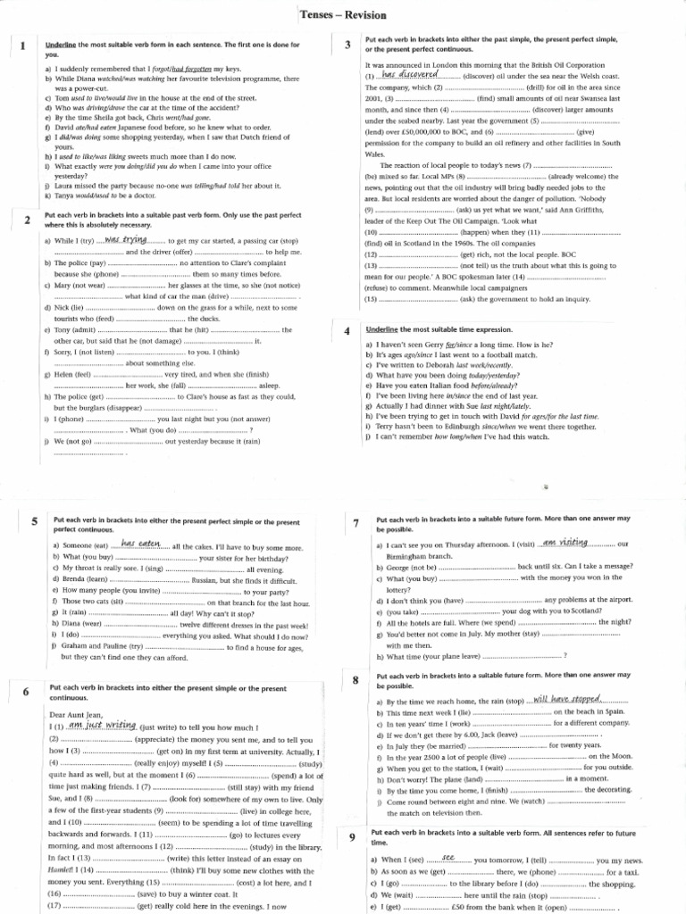 Tenses revision FCE | PDF