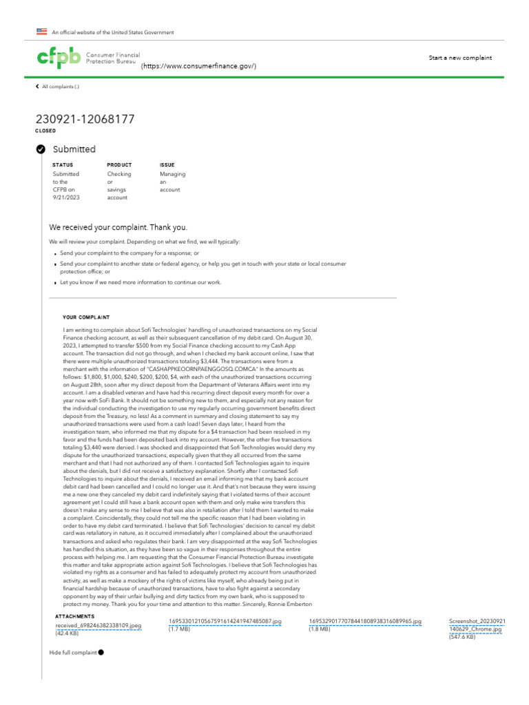 Complaint Detail | PDF | Transaction Account | Debit Card