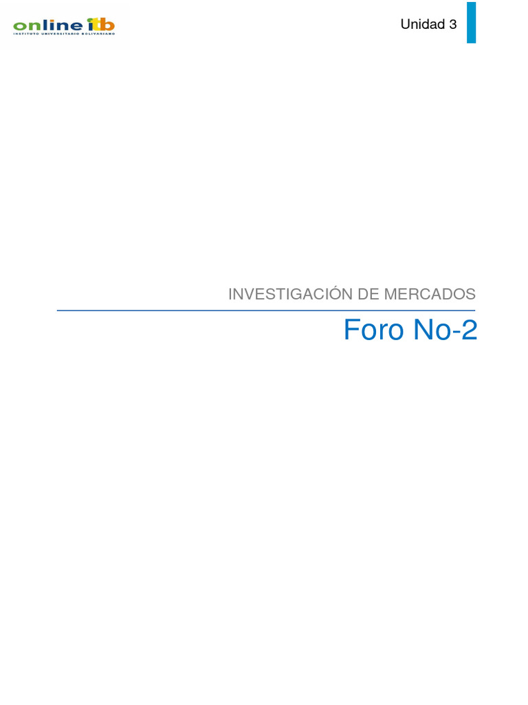 Foro: Análisis de Información de Mercado | PDF