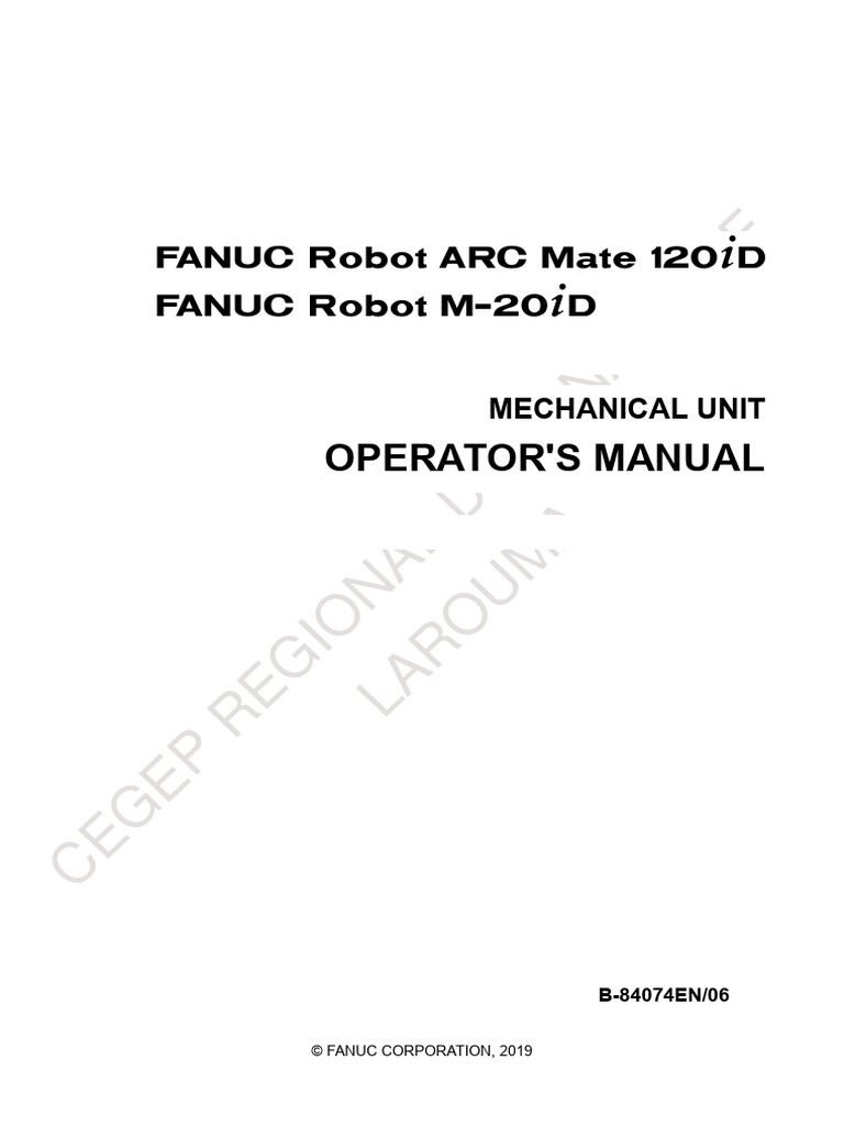 M20-ID Mechanical unit Operator Manual | PDF