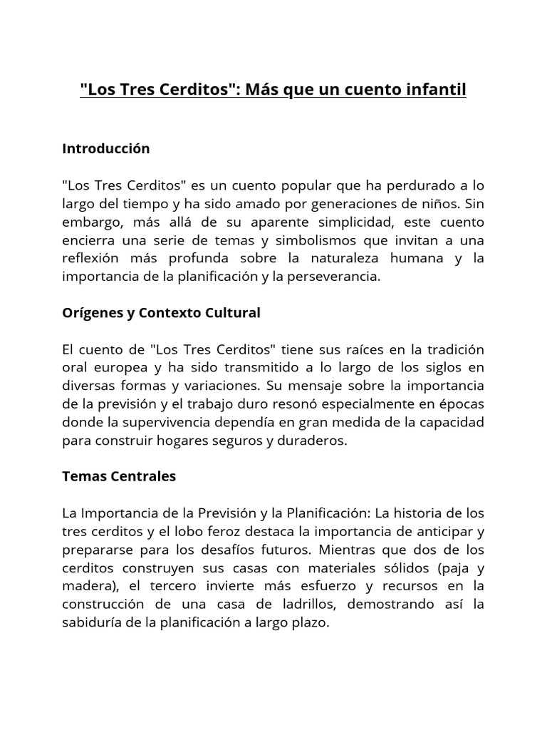 Los Tres Cerditos Más Que Un Cuento Infantil - 20240414 - 192836 - 0000 ...