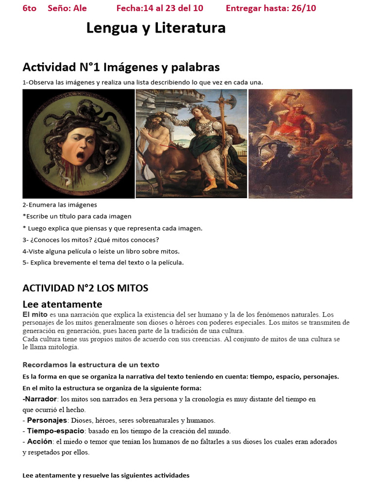 Primario - 2dociclo - 6grado - Lenguay Literatura - Del 14 Al 23 10 PDF ...