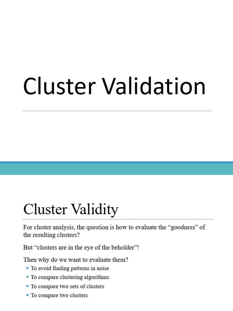 Cluster Validation | PDF | Cluster Analysis | Applied Mathematics