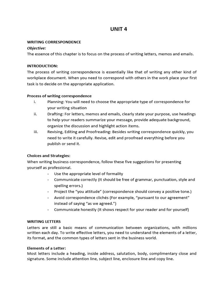 Unit 4 Lecture Note | PDF | Memorandum | Communication