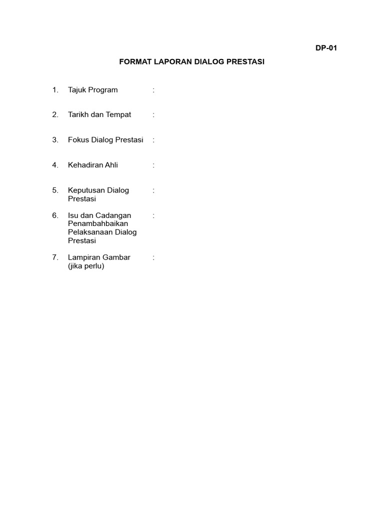 Dp-01 Format Laporan DP | PDF Dp-01 Format Laporan DP | PDF