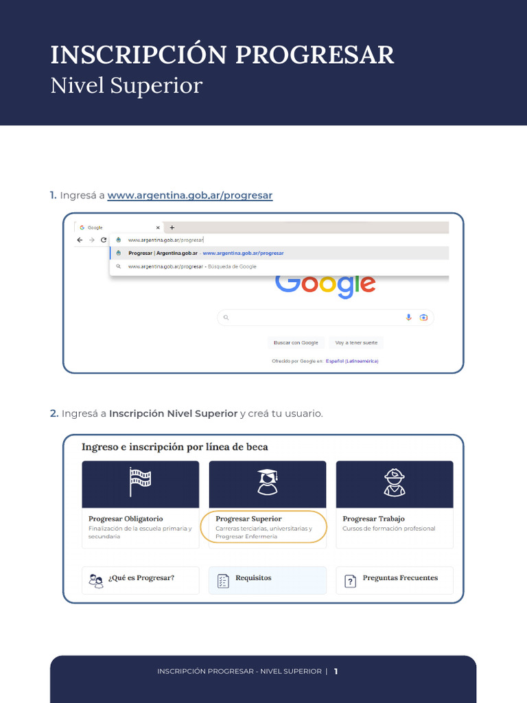 Tutorial Inscripcion A Becas Progresar | PDF