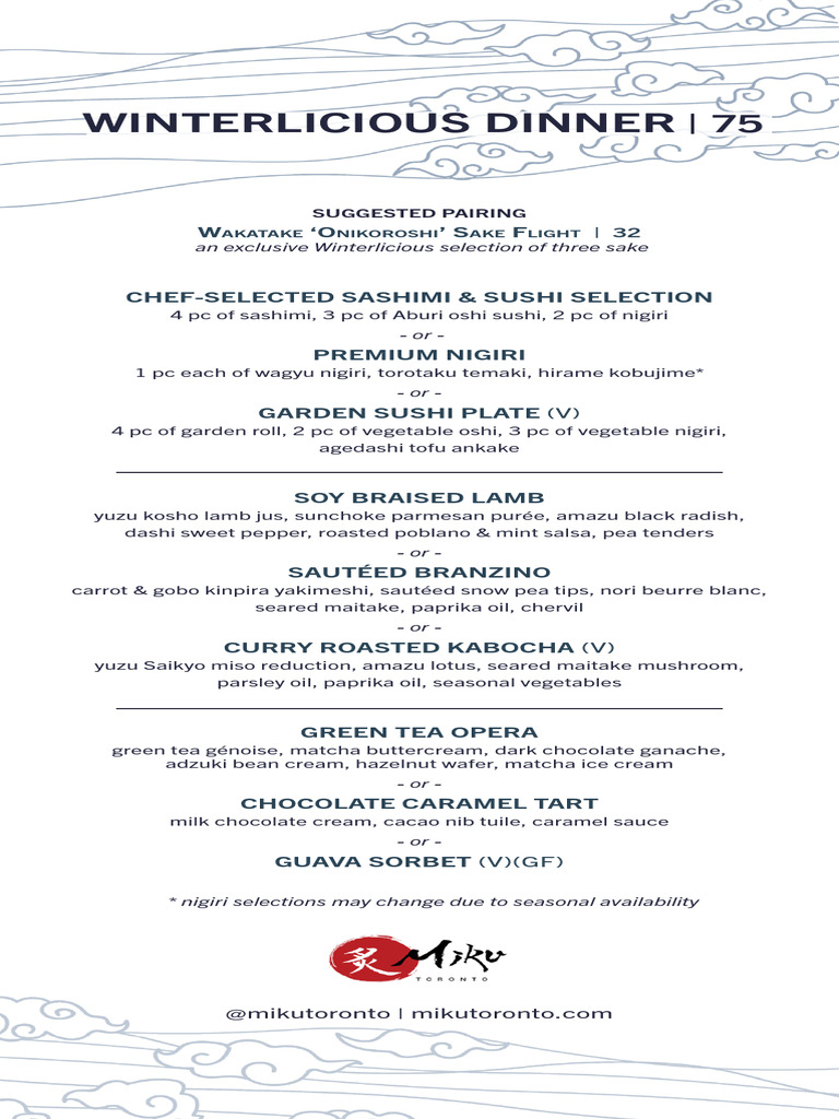 Miku Winterlicious Dinner 2024 | PDF