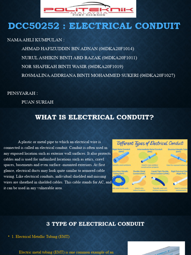 Types and Uses of Electrical Conduit | PDF | Manufactured Goods ...