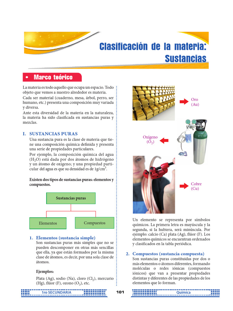 06 Clasificacion de La Materia. Sustancias | PDF | Elementos químicos ...