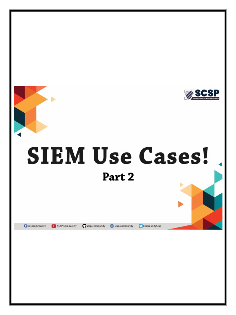 SIEM Use-Cases Part2 | PDF