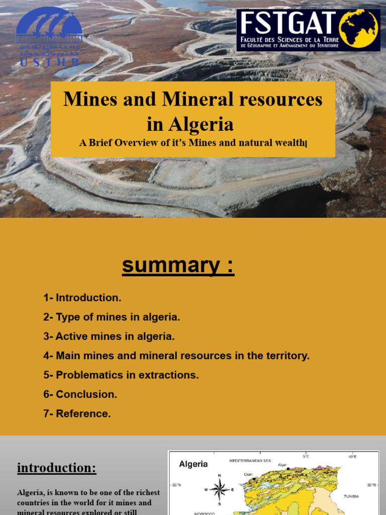 Mines and Mineral Resources in Algeria A Brief Overview of Its Mines and Natural Wealth 9 | PDF ...