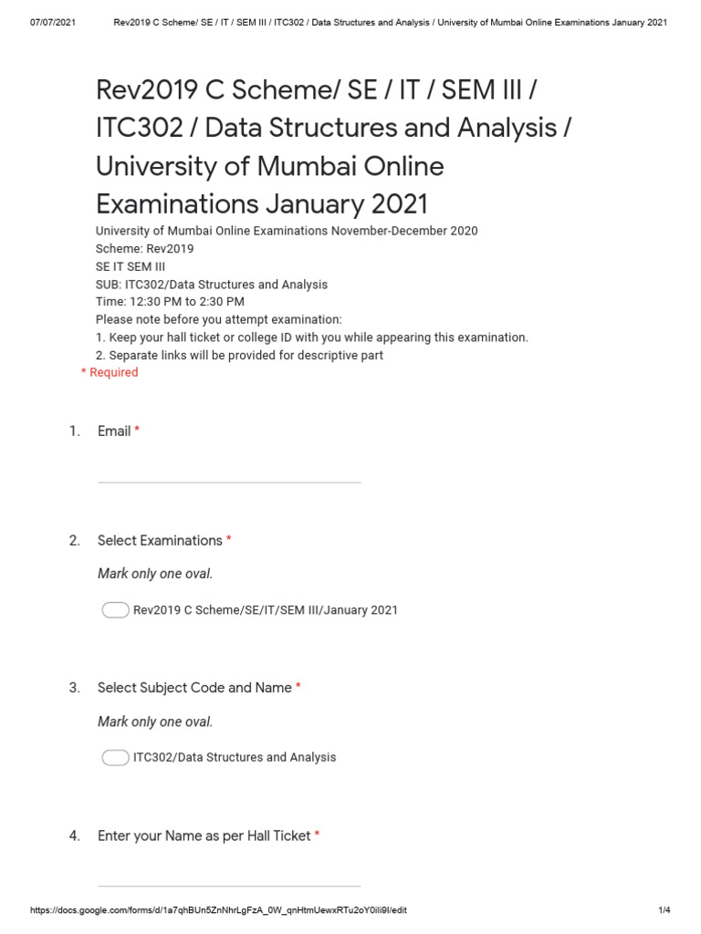 Rev2019 C Scheme Se It Sem Iii Itc302 Data Structures And 1582