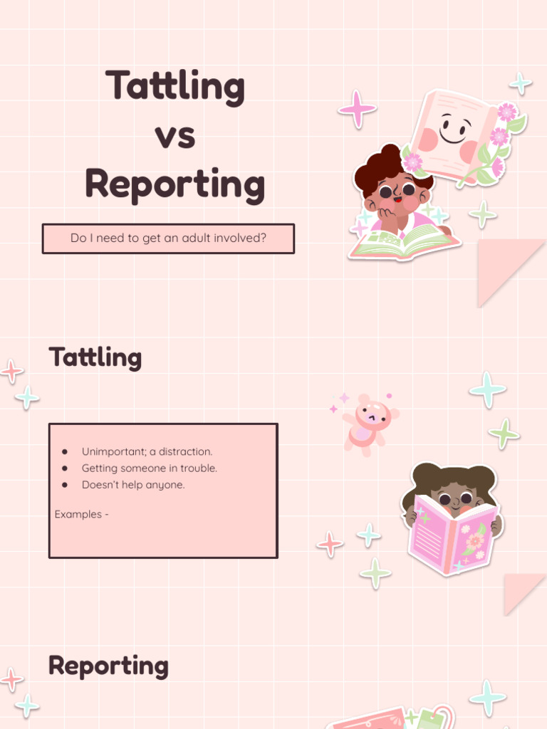 tk-2 Tattling Vs Reporting Lesson | PDF | Self-Improvement | Lifestyle