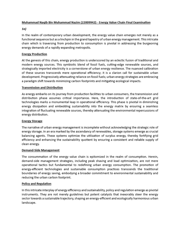 OAG5033 Energy Value Chain | PDF | Efficient Energy Use | Sustainability
