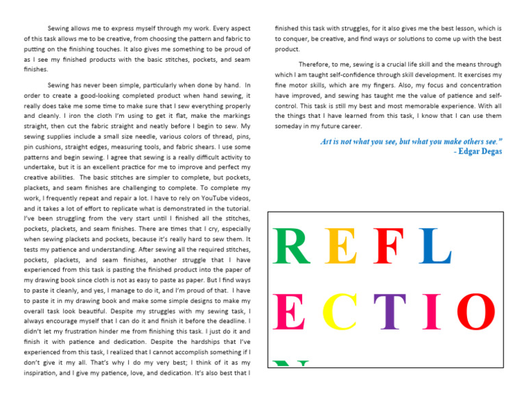 Clothing Reflection | Download Free PDF | Sewing