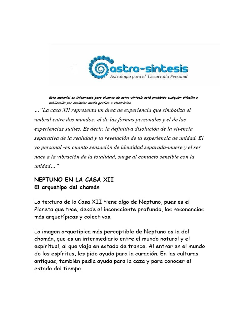 Neptuno en XII Texto Teorico | PDF | Chamanismo | Enteógeno