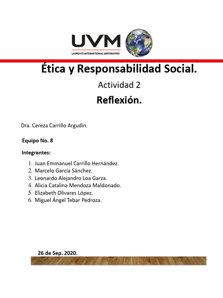 Act. 2 Reflexión | PDF | Moralidad | Contabilidad