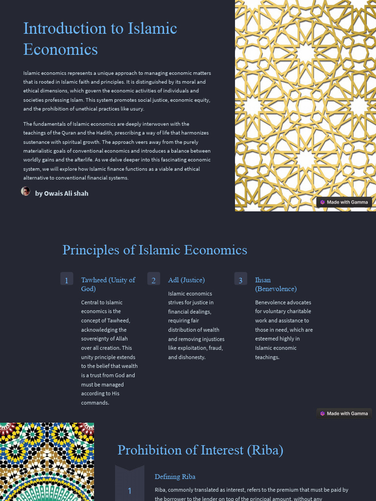 Introduction To Islamic Economics | PDF | Islamic Banking And Finance ...