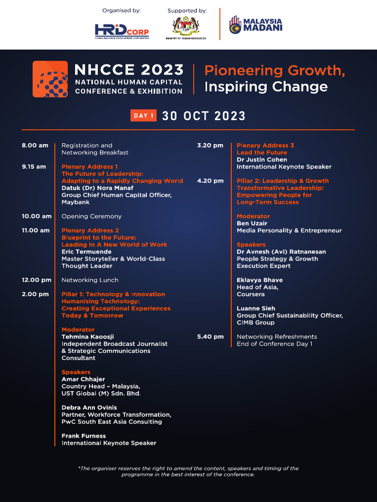 NHCCE 2023 Conference Itinerary | PDF