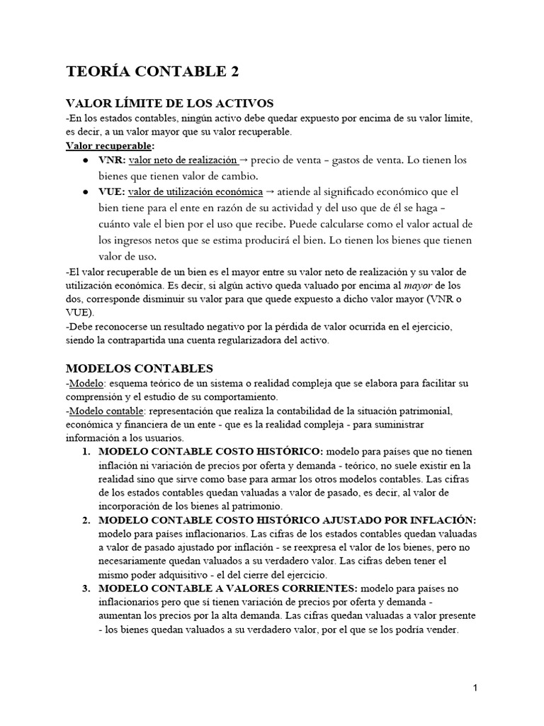 TEORÍA CONTABLE Segundo Parcial | PDF | Inflación | Contabilidad