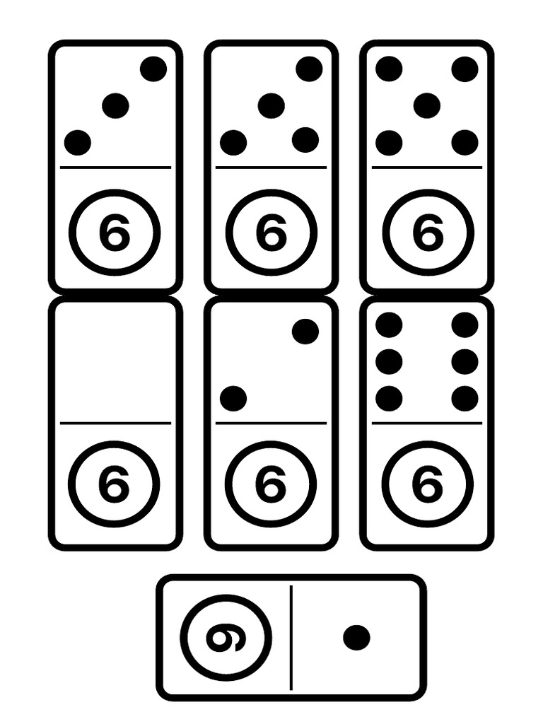 Domino 1-6. Puntos y Números | PDF