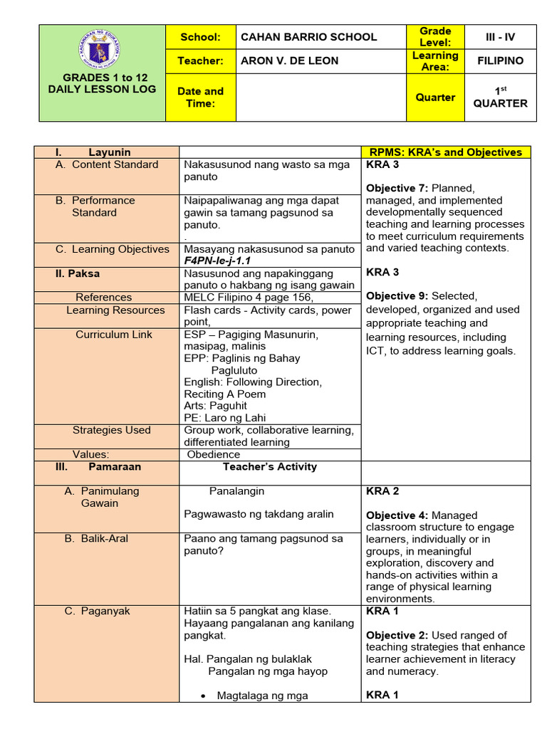 Cot-Gr2 LP Q1 Math | PDF | Learning | Curriculum
