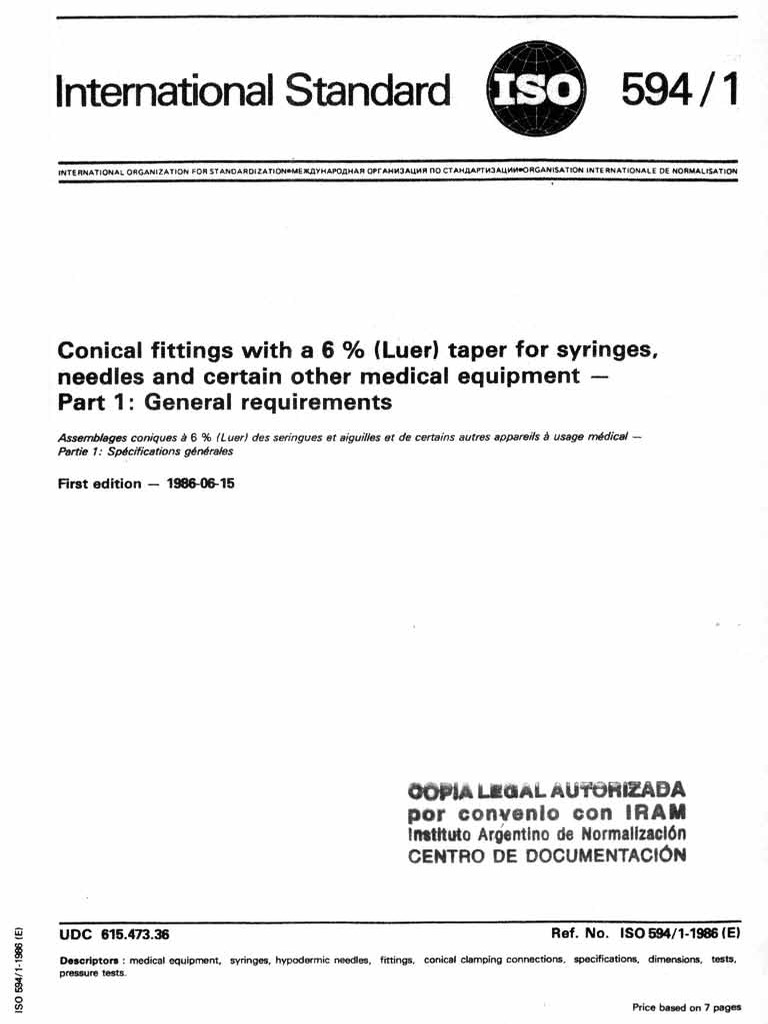 Norma ISO 594-1 Mod | PDF