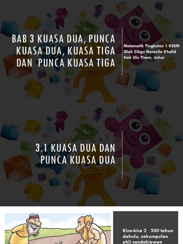 MT T1 KSSM Bab 3 Kuasa Dua, Punca Kuasa Dua, Kuasa Tiga Dan Punca | PDF