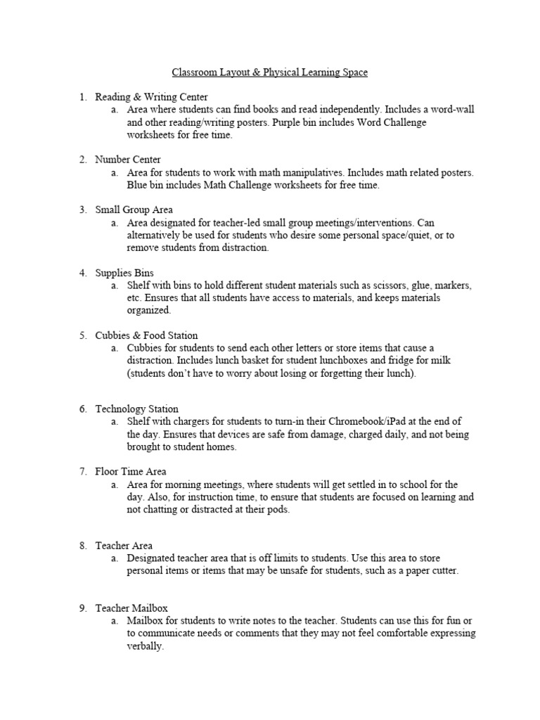 classroom layout | PDF | Classroom | Learning