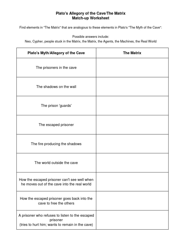 Cave Matrix Match | PDF