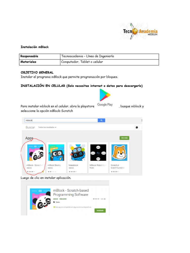 Instalación mblock | PDF