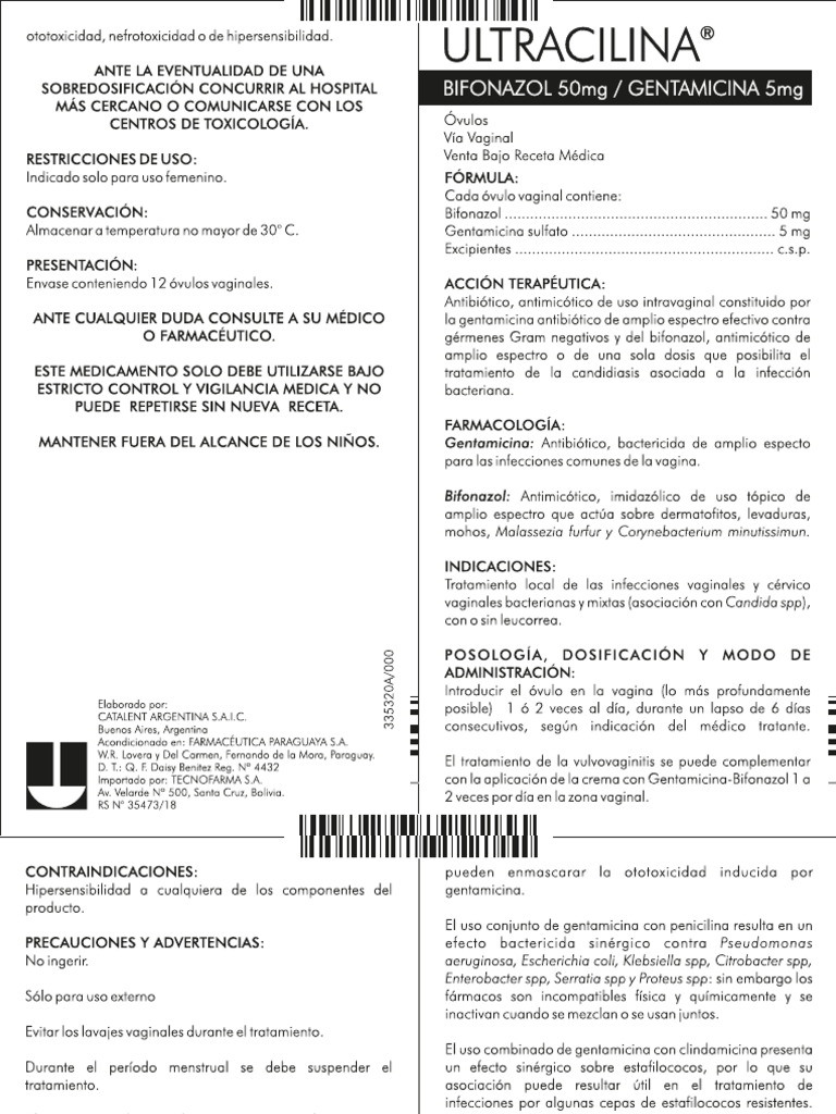 Ultracilina Cv Bo | PDF