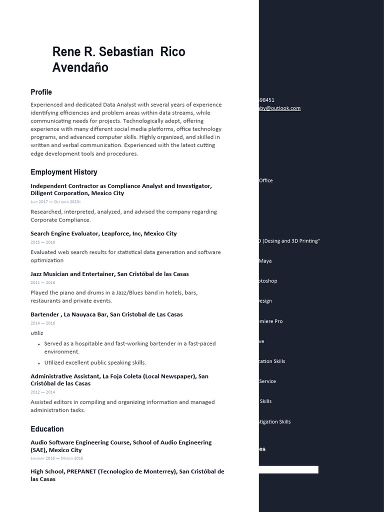 RR Sebastian CV | Download Free PDF | 3 D Computer Graphics | Computing