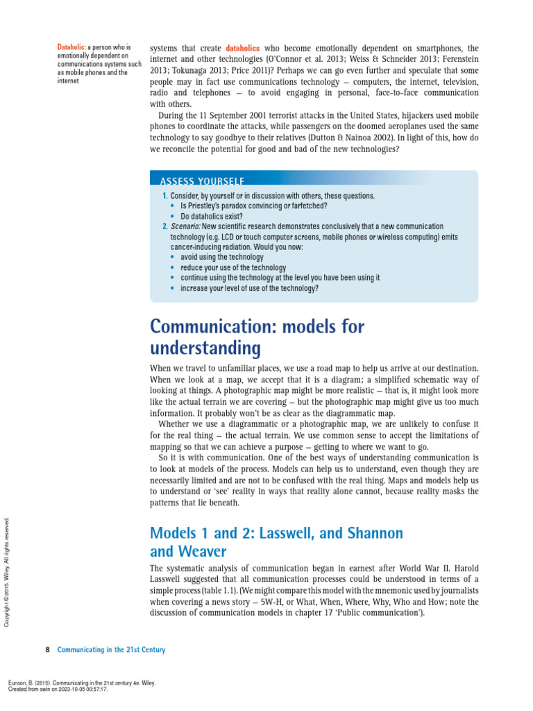 Communicating in The 21st Century 4e - (Chapter 1 Communication Today) | PDF | Communication ...