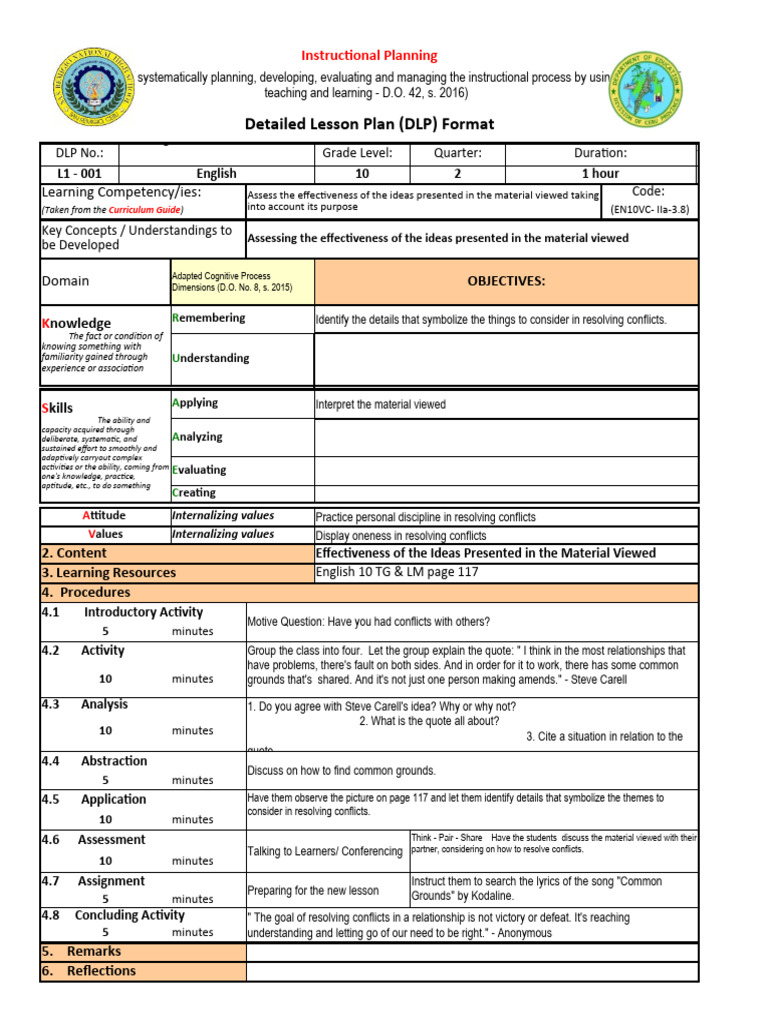 English7 Q1 | PDF | Learning | Knowledge