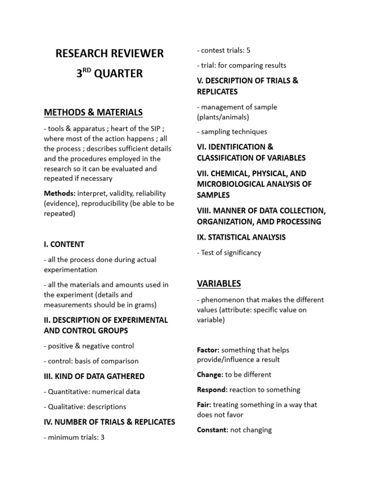 3rd Quarter | PDF | Sampling (Statistics) | Experiment