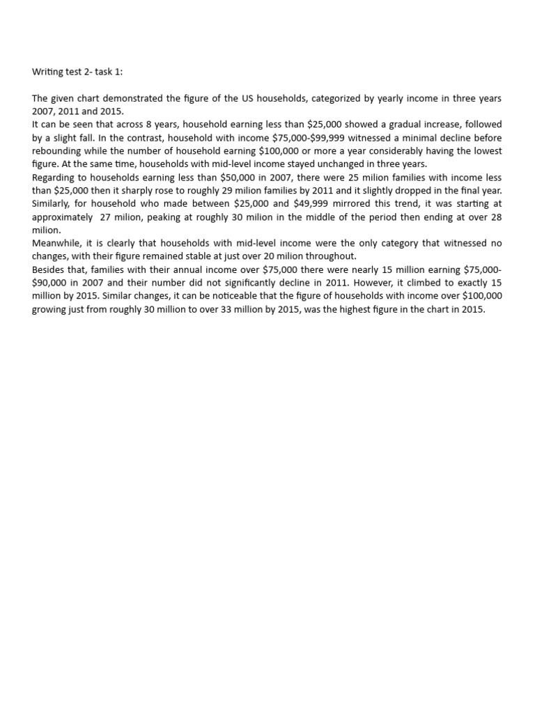 Writing Test 2-Task 1 | PDF