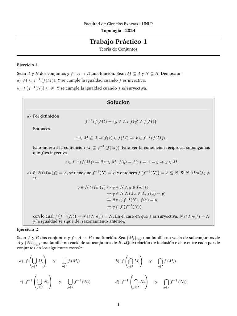Teoría de Conjuntos y Funciones | PDF | Conjunto (Matemáticas) | infinito