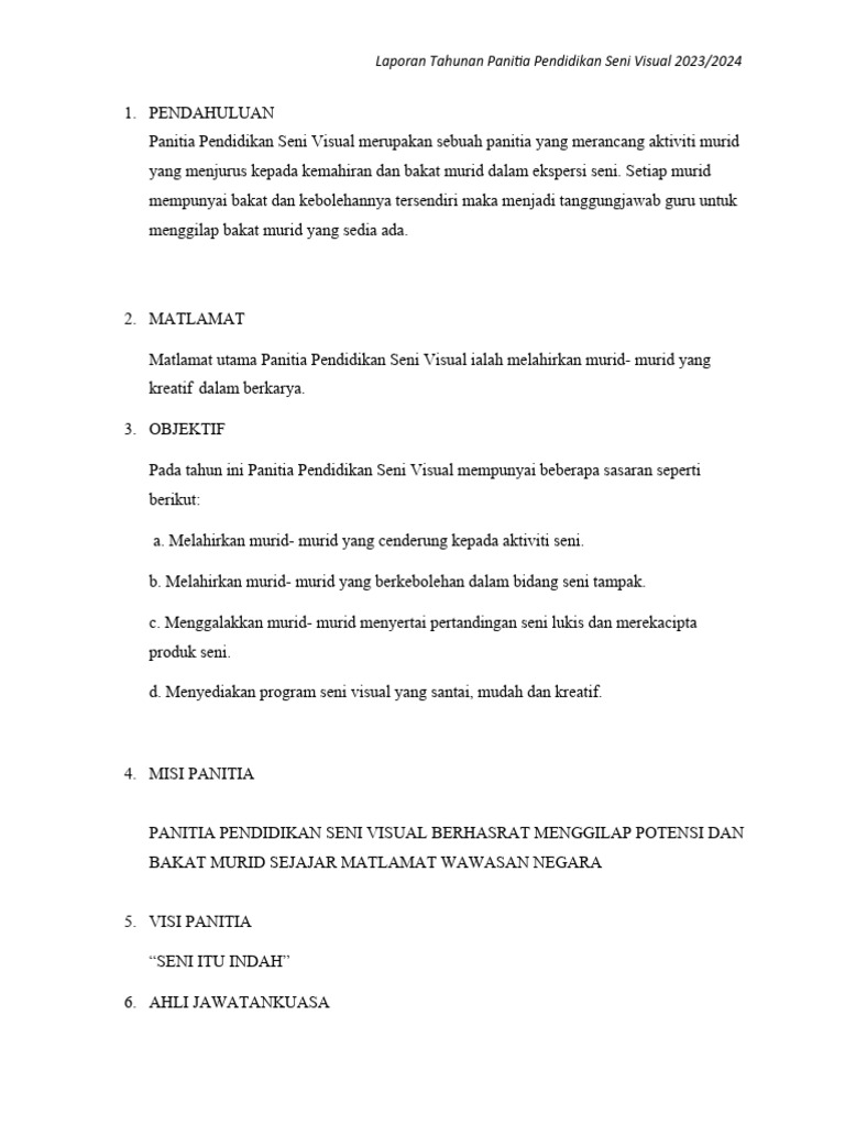 Laporan Akhir Tahun PSV 2023 Dan 2024 | PDF