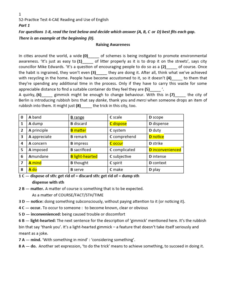 52-Practice Test 4-CAE Reading and Use of English-KEYS | Download Free ...
