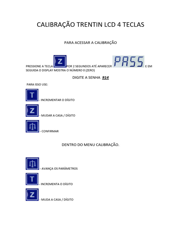 Calibração Trentin LCD 4 Teclas - MP-50 | PDF | Tecnologia e Engenharia
