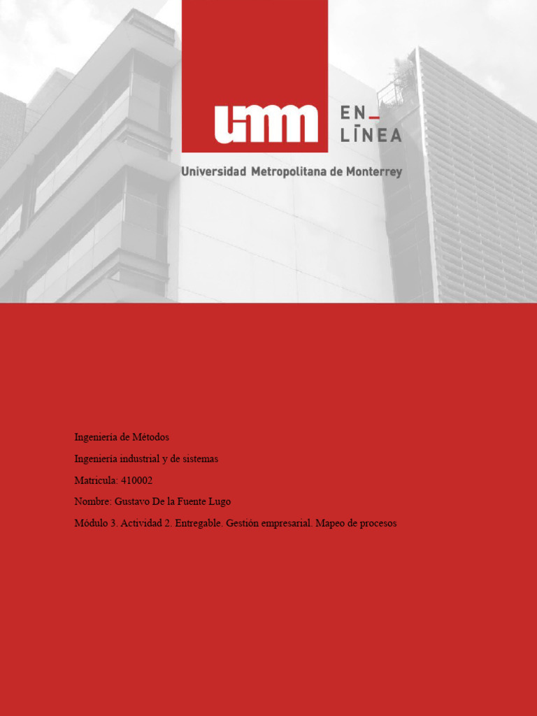 Módulo 3. Actividad 2. Entregable. Gestión Empresarial. Mapeo de Procesos | PDF | Mapa | Business