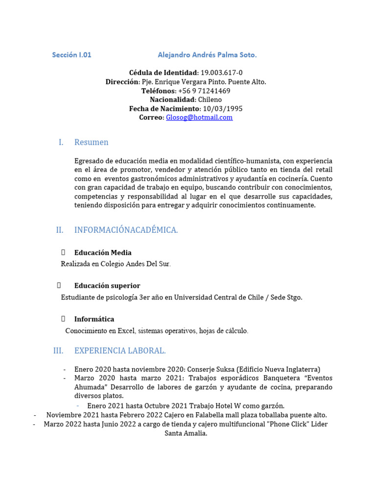 Curriculum Vitae Alejandro Actualizado | PDF