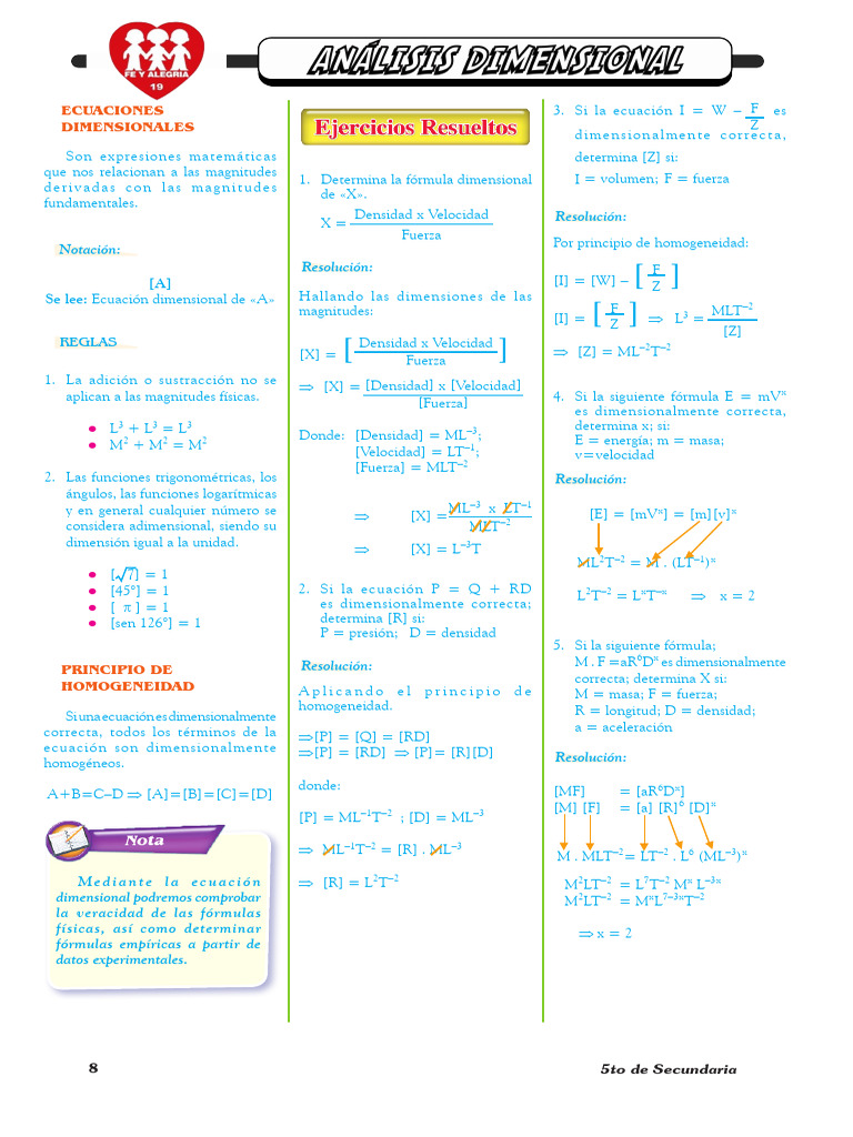 Ecuaciones Dimensionales en Física | PDF | Masa | Fuerza