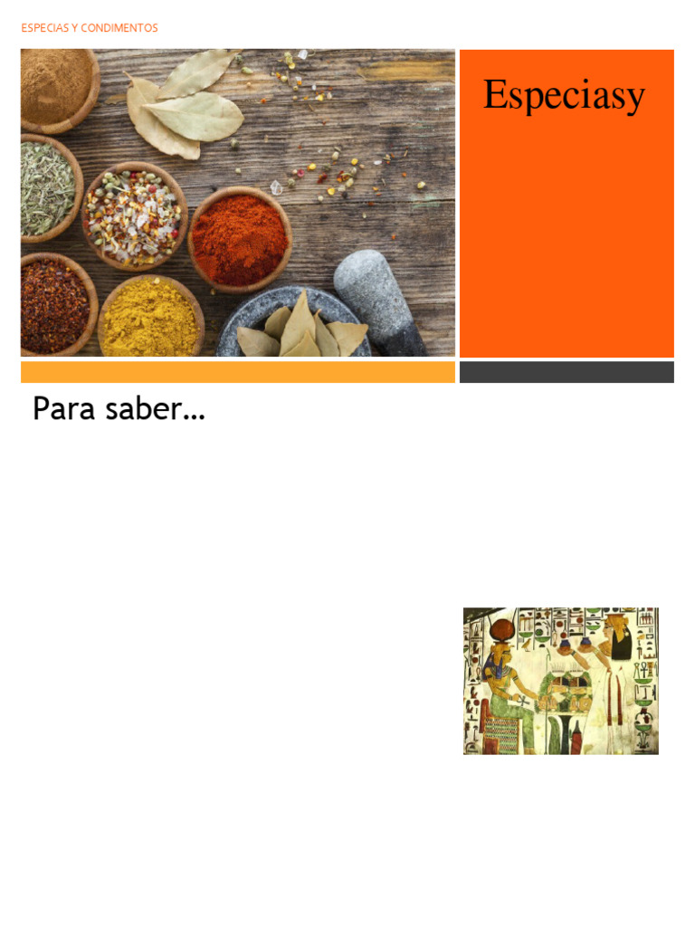 Historia y Uso de Especias y Condimentos | PDF | especia | Curry